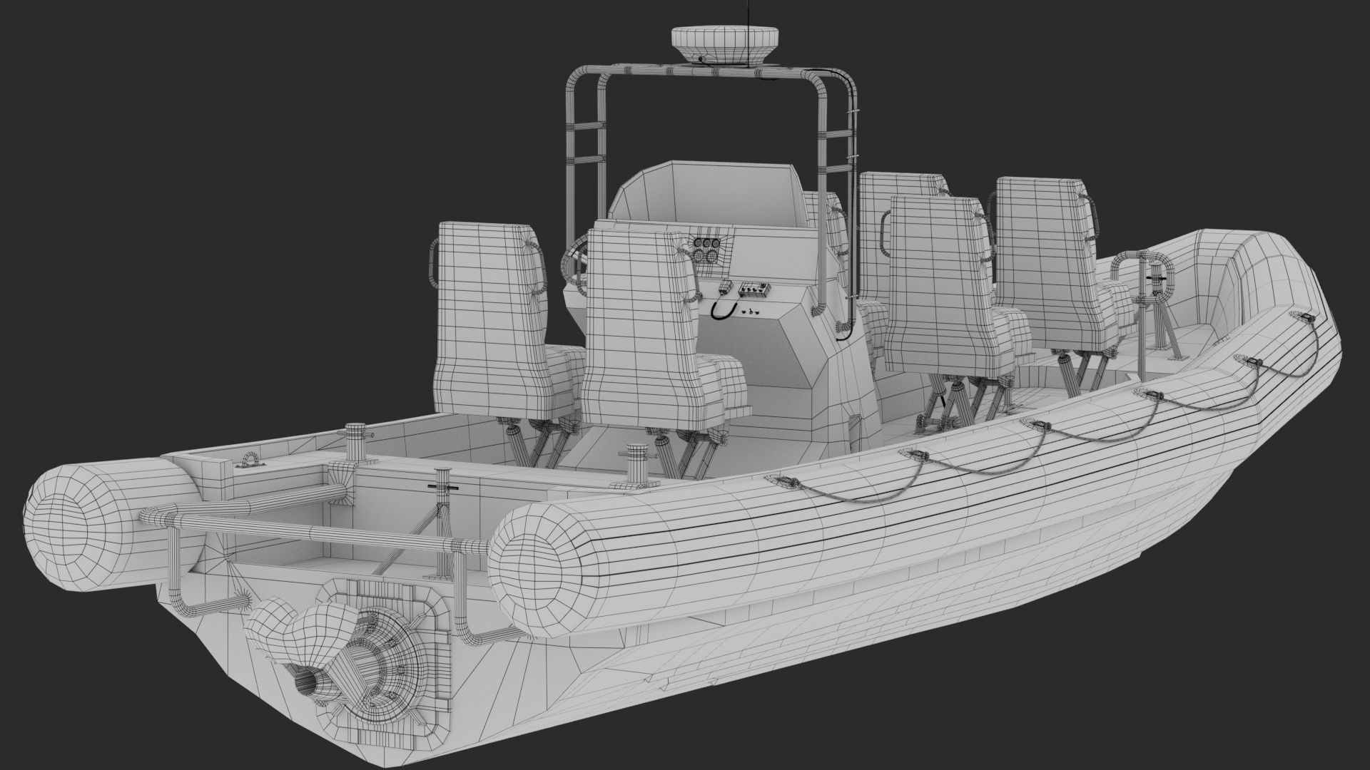 Rigid Hull Inflatable Boat RHIB 3D model | CGTrader