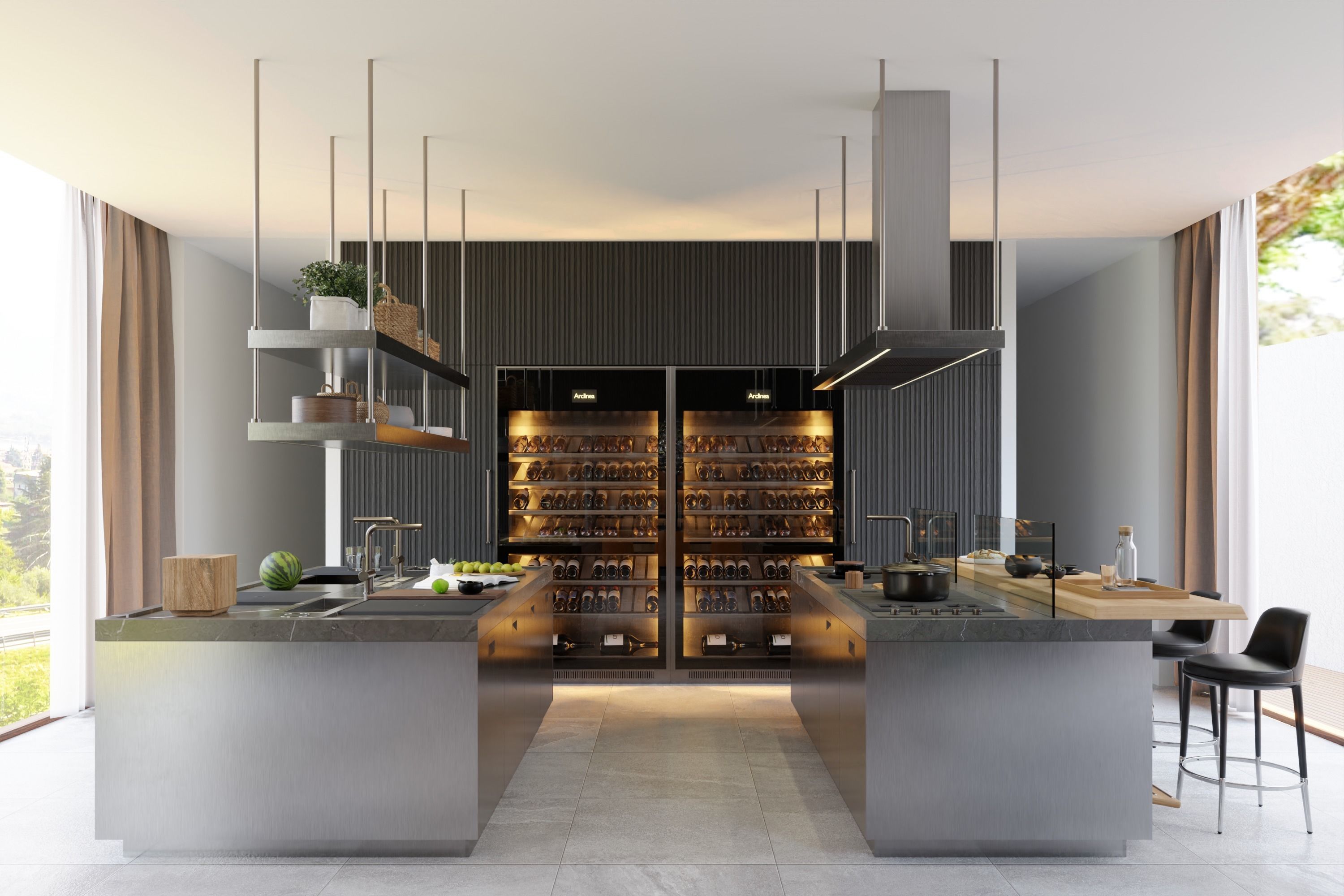 Arclinea - Italia - Double island modern kitchen 3D model | CGTrader