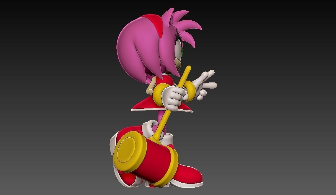 amy rose 3D model 3D printable | CGTrader