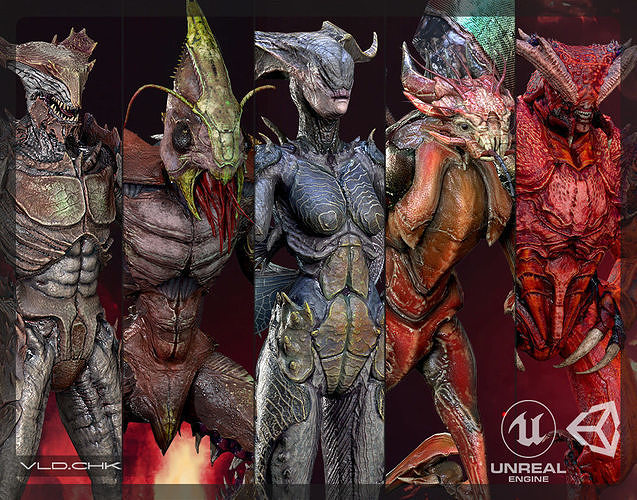 3D Model Collection Beetles - Demons Pack VR / AR / low-poly | CGTrader