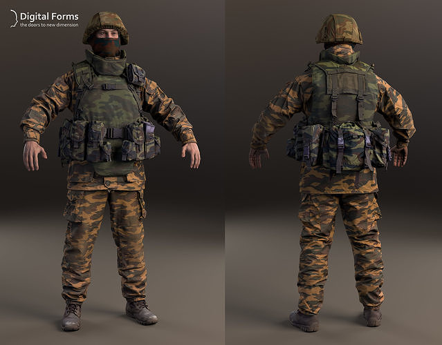 Russian soldier uniform 3D model | CGTrader