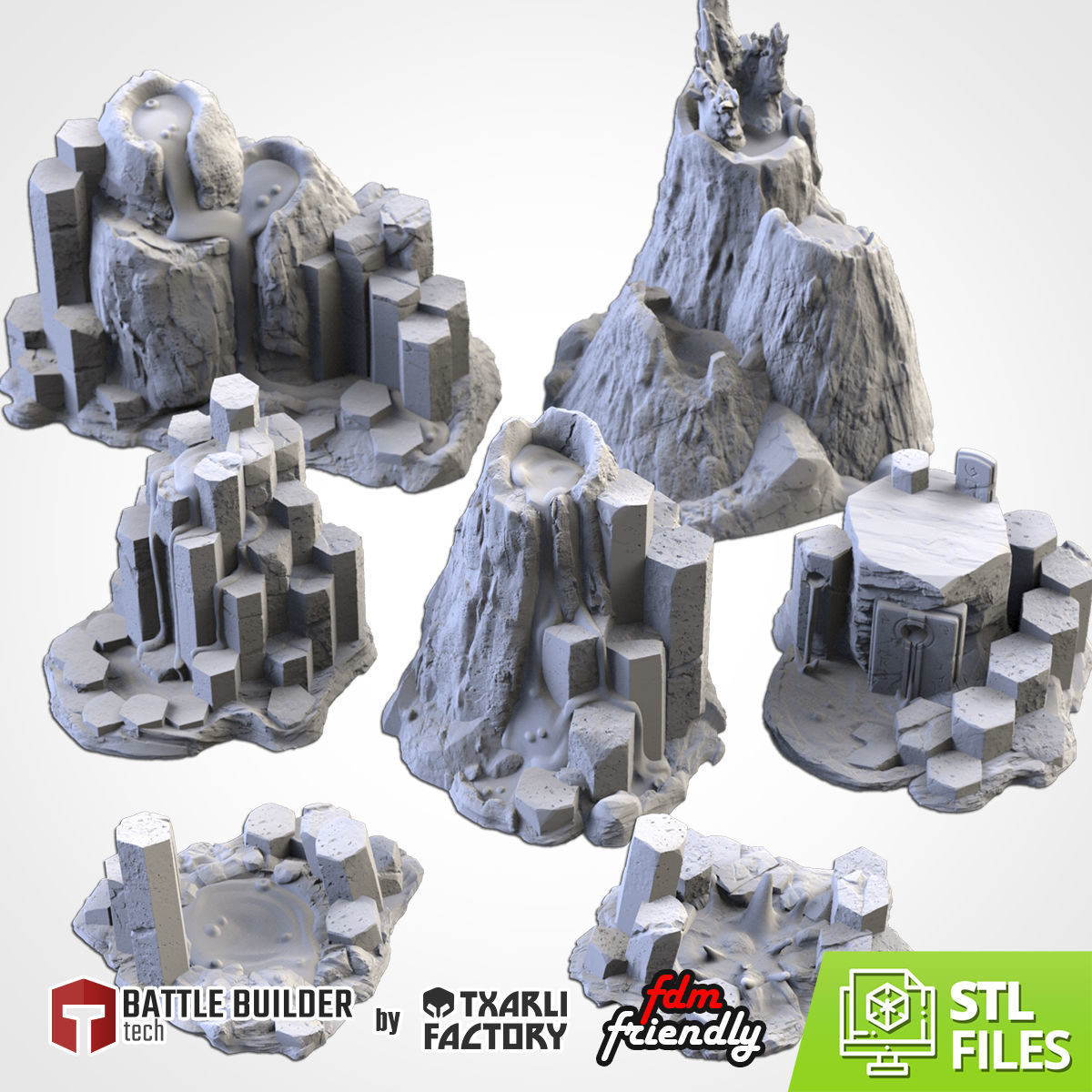 BASALTIC VOLCANOES 3D model 3D printable | CGTrader