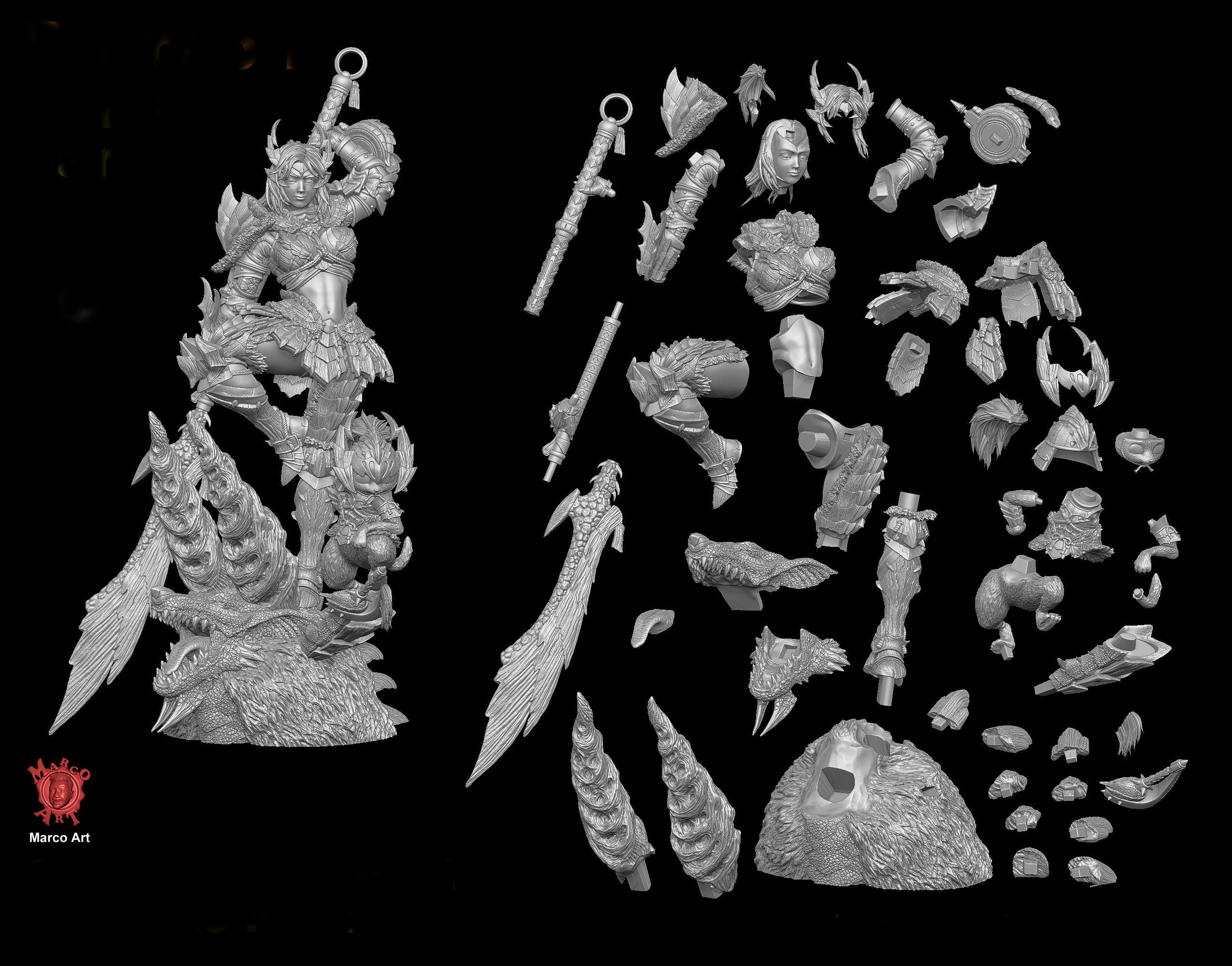 Monster Hunter 3D file 3D model 3D printable | CGTrader