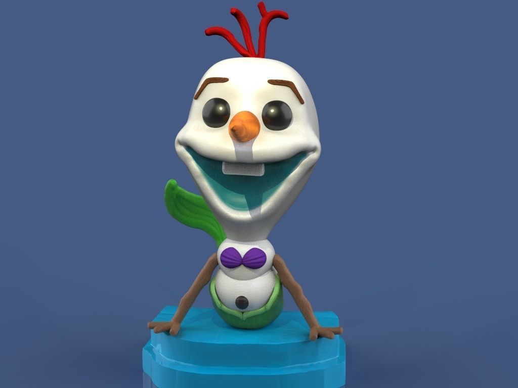 Olaf The Little Mermaid 3D model 3D printable | CGTrader