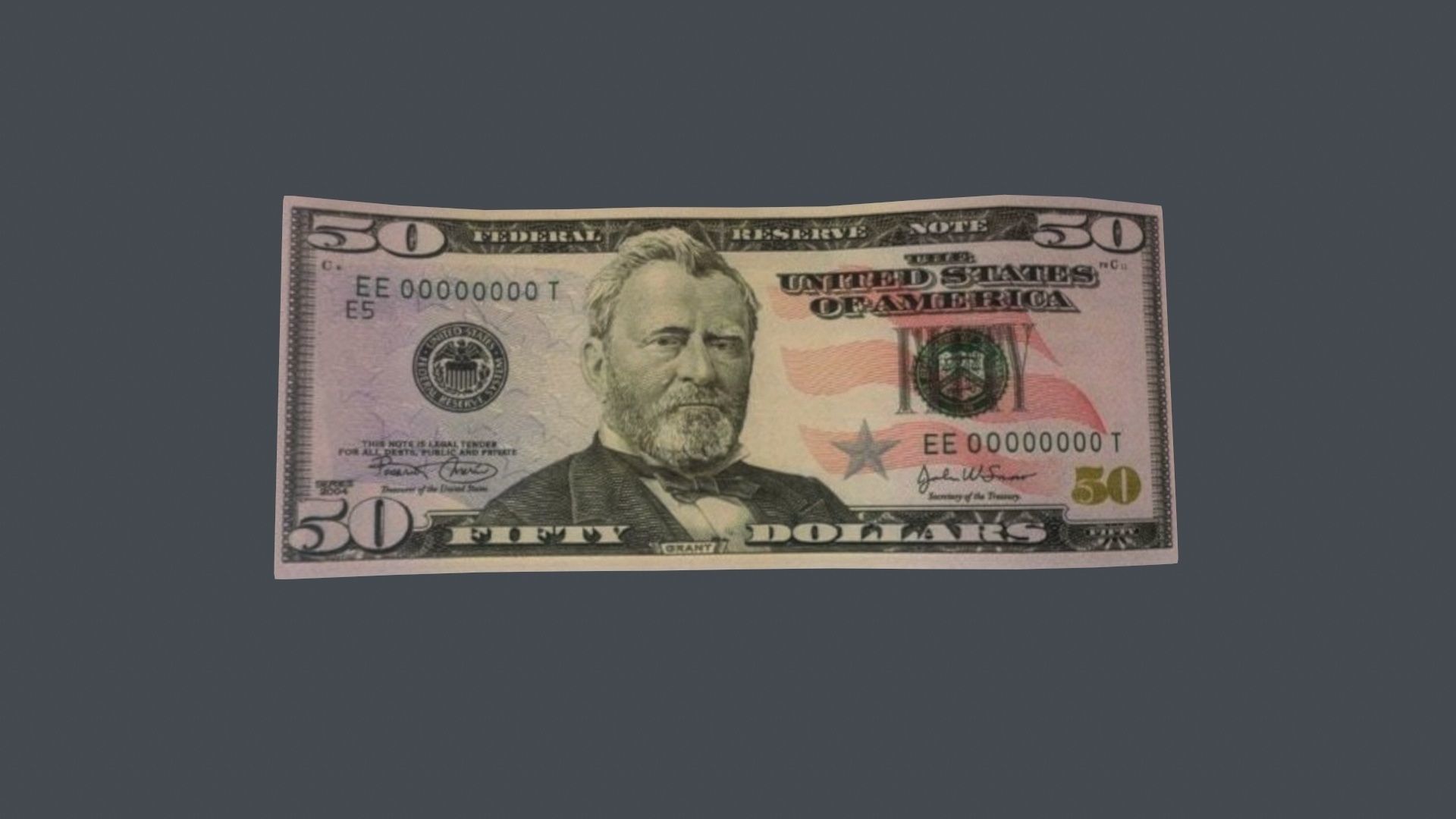 3D model 50 Dollar Bill 3D Model VR / AR / low-poly | CGTrader