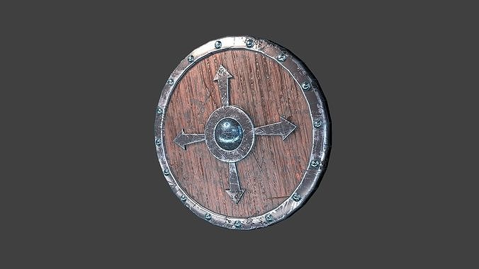 3D model Shield Game Asset for Mobile games Low-poly 3D model VR / AR ...