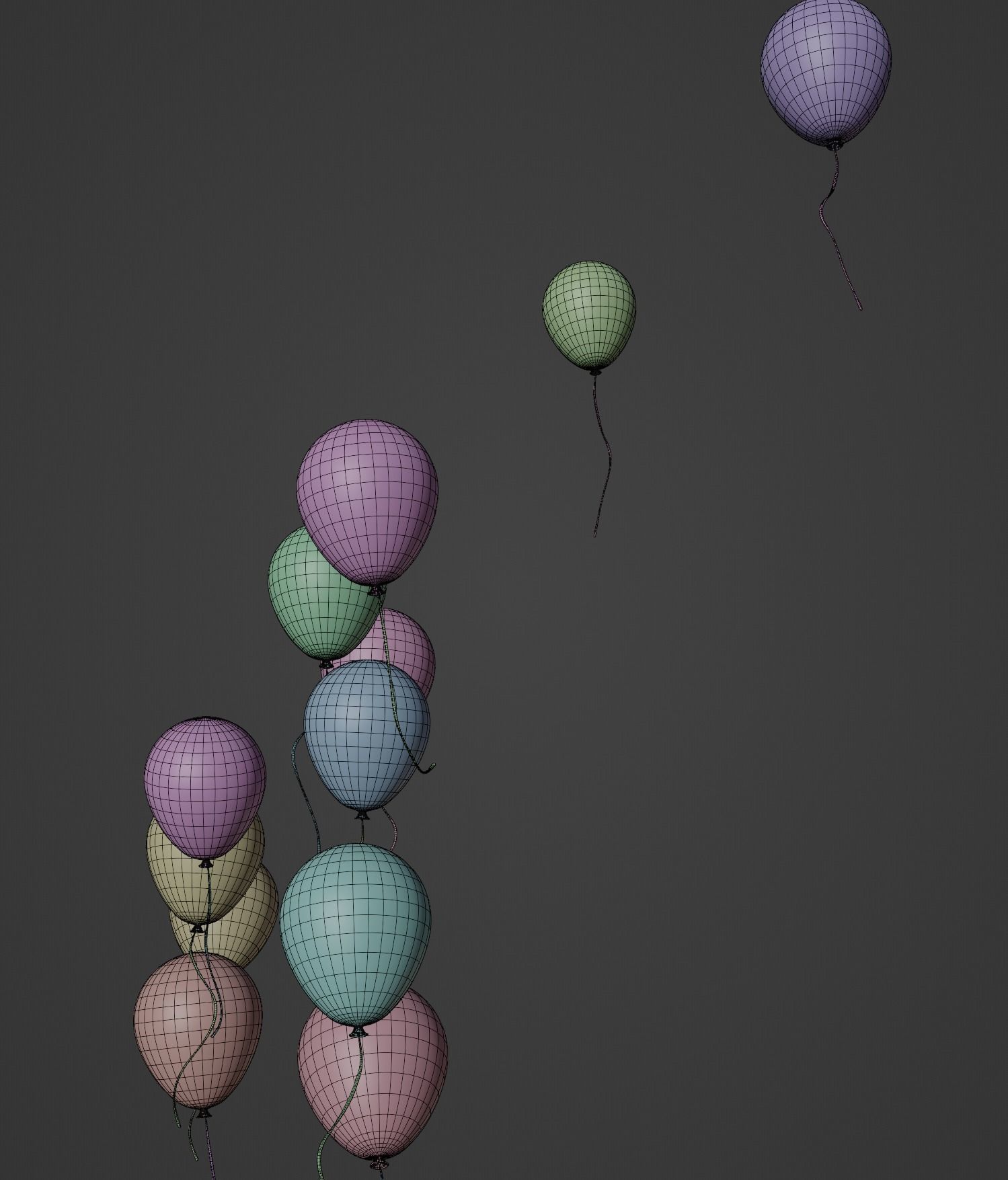 Set of colorful balloons free VR / AR / low-poly 3D model | CGTrader