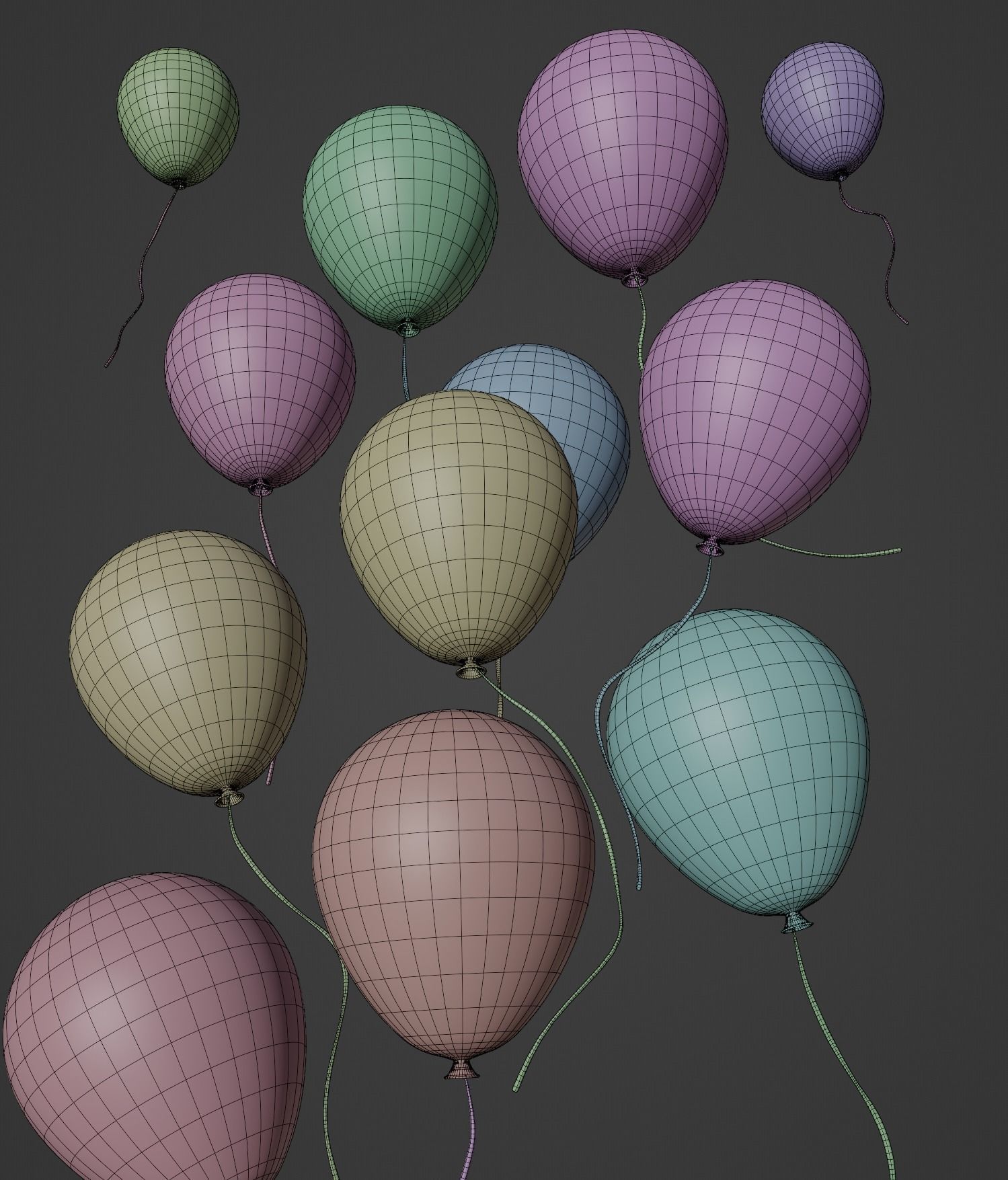 Set of colorful balloons free VR / AR / low-poly 3D model | CGTrader