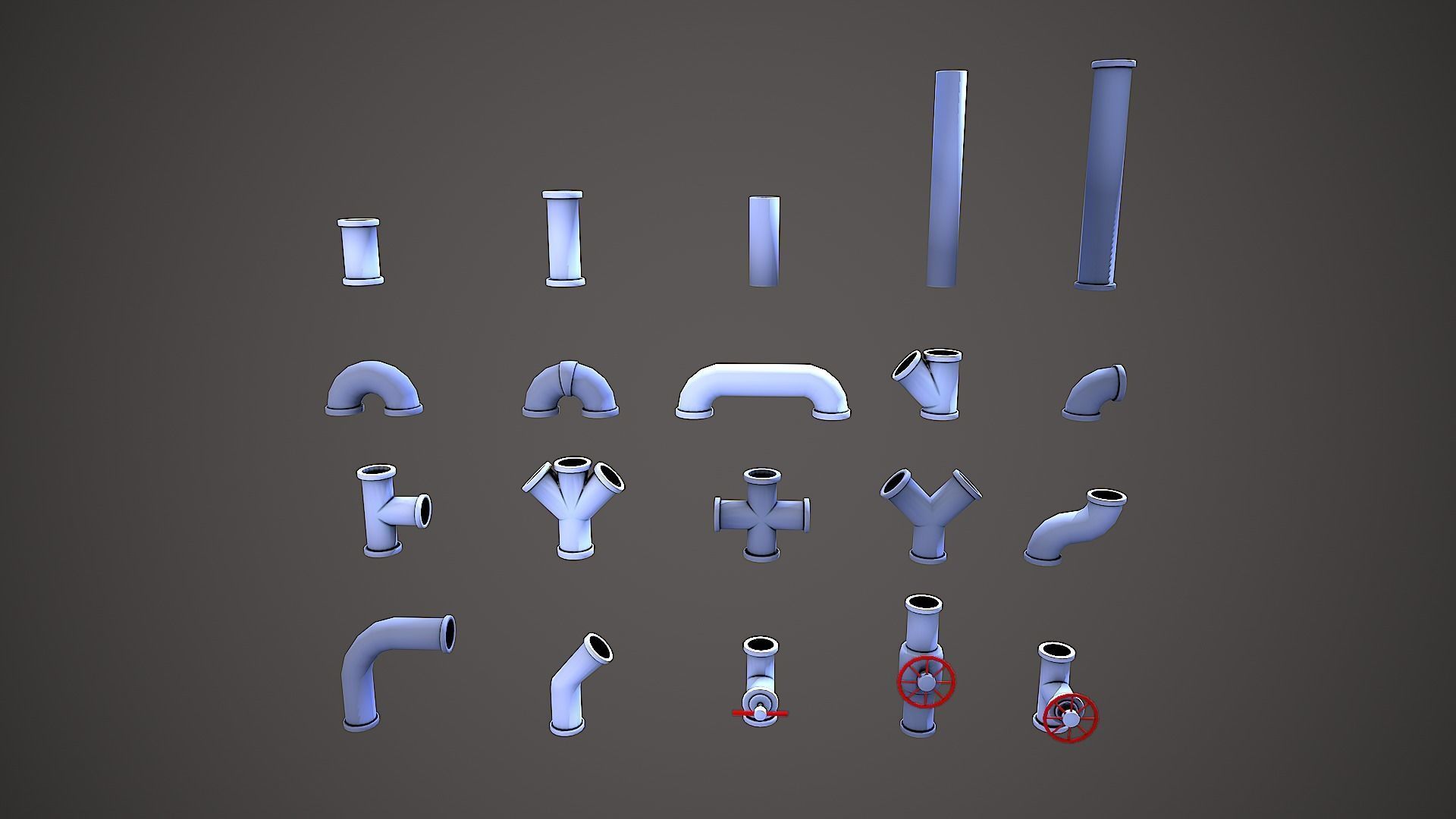 3D model MODULAR PIPES CARTOON STYLIZED VR / AR / low-poly | CGTrader