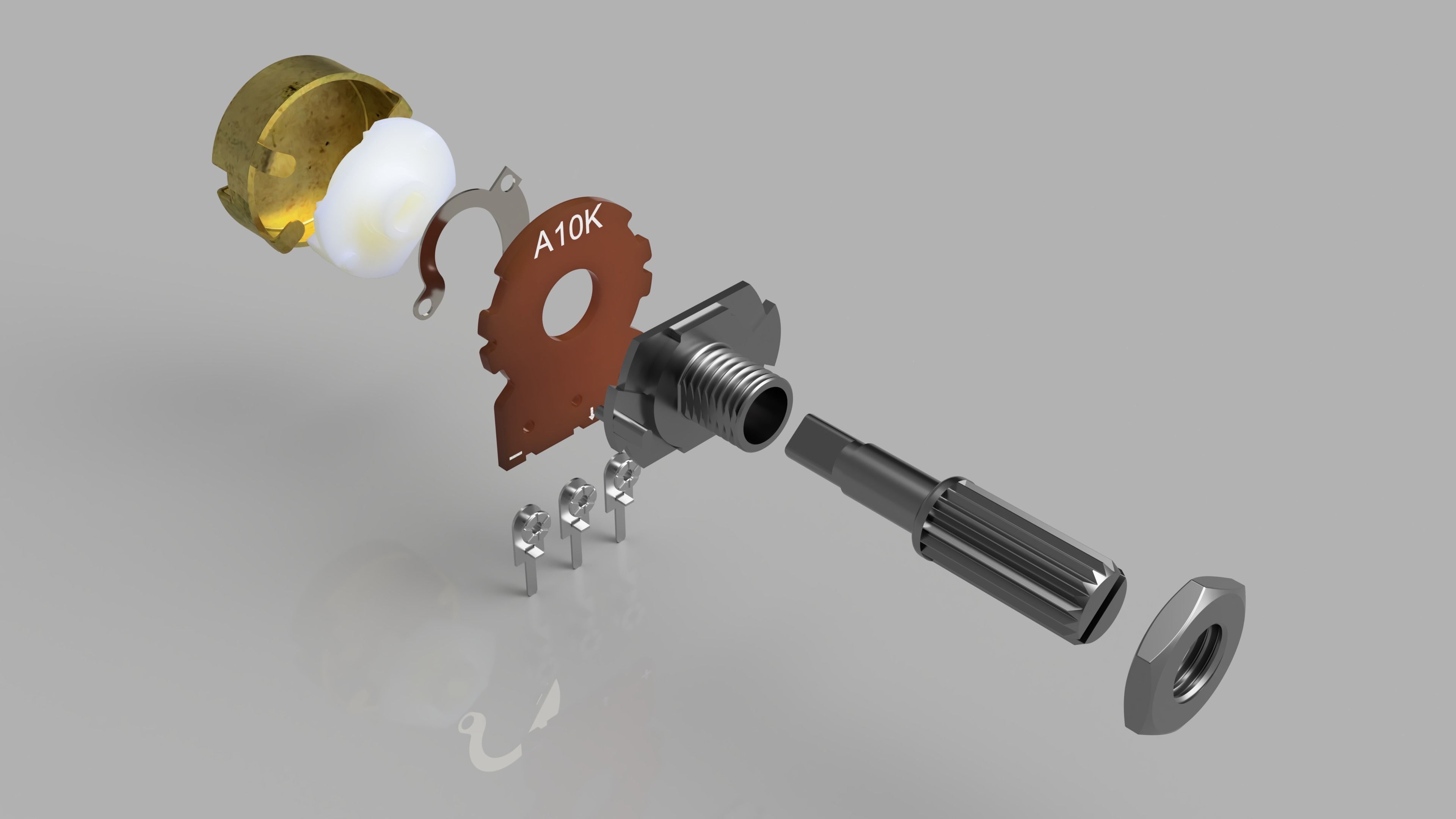 10K Potentiometer without PCB Board 3D model 3D printable | CGTrader