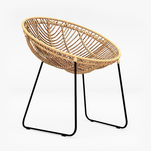 Rattan Lounge Chair 3D model | CGTrader