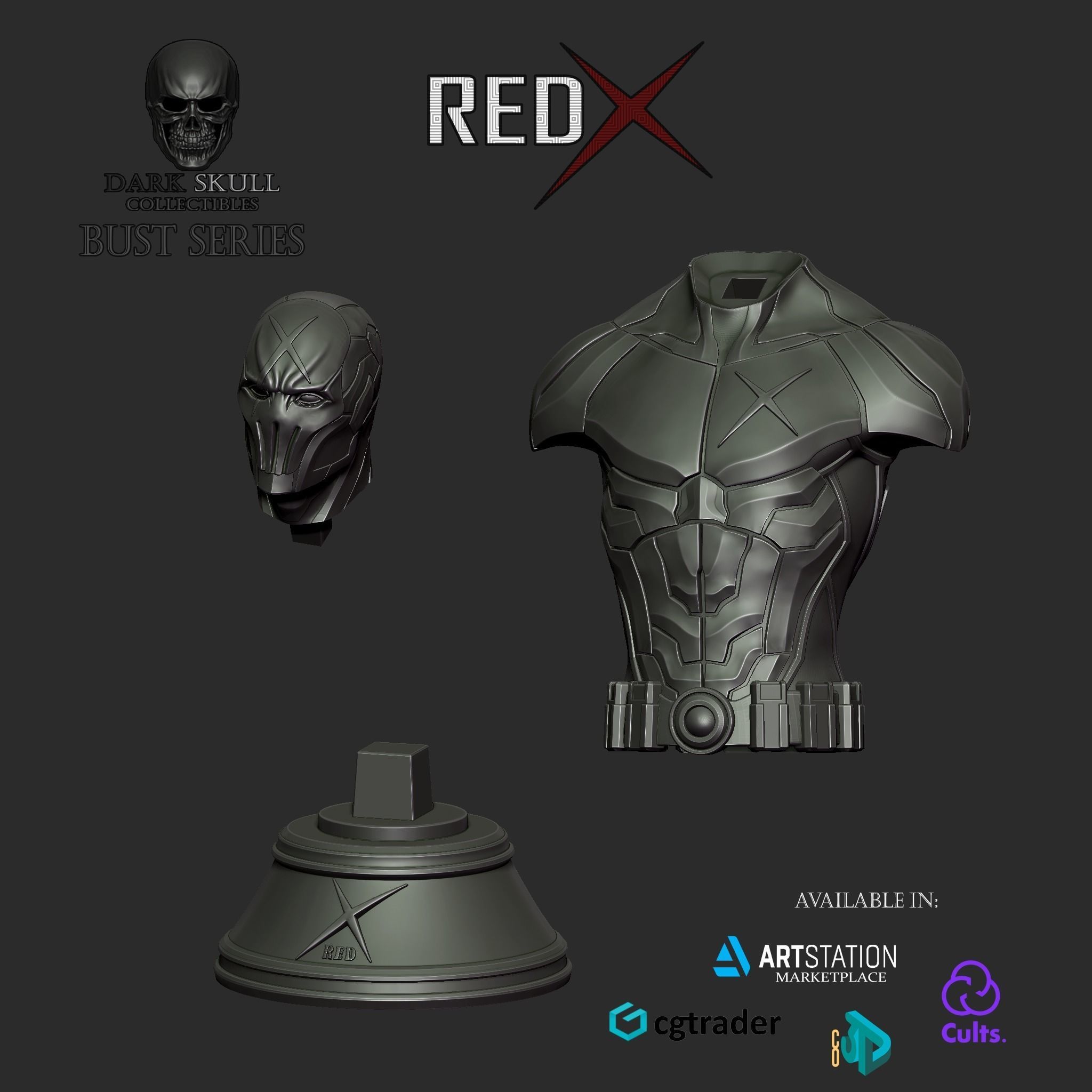 RED X BUST 3D model 3D printable | CGTrader