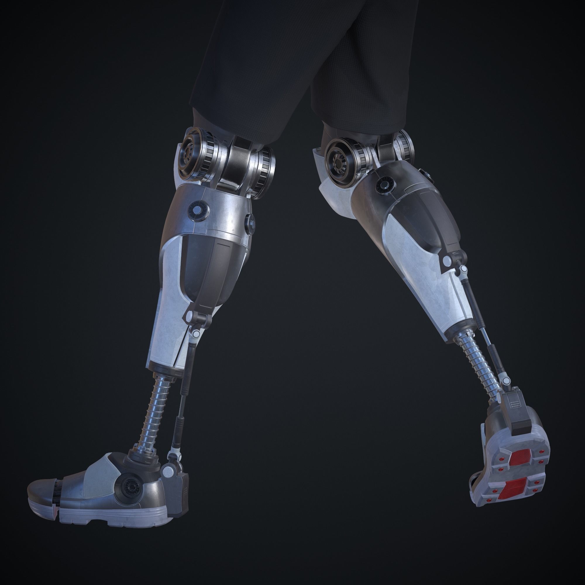 Sci-fi robotic leg 3D model rigged | CGTrader