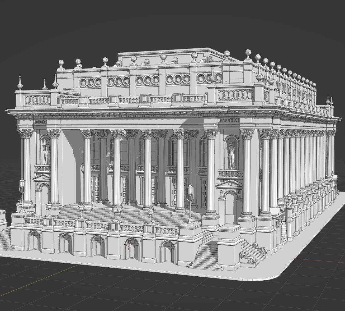 Historic Public Building 3D model | CGTrader