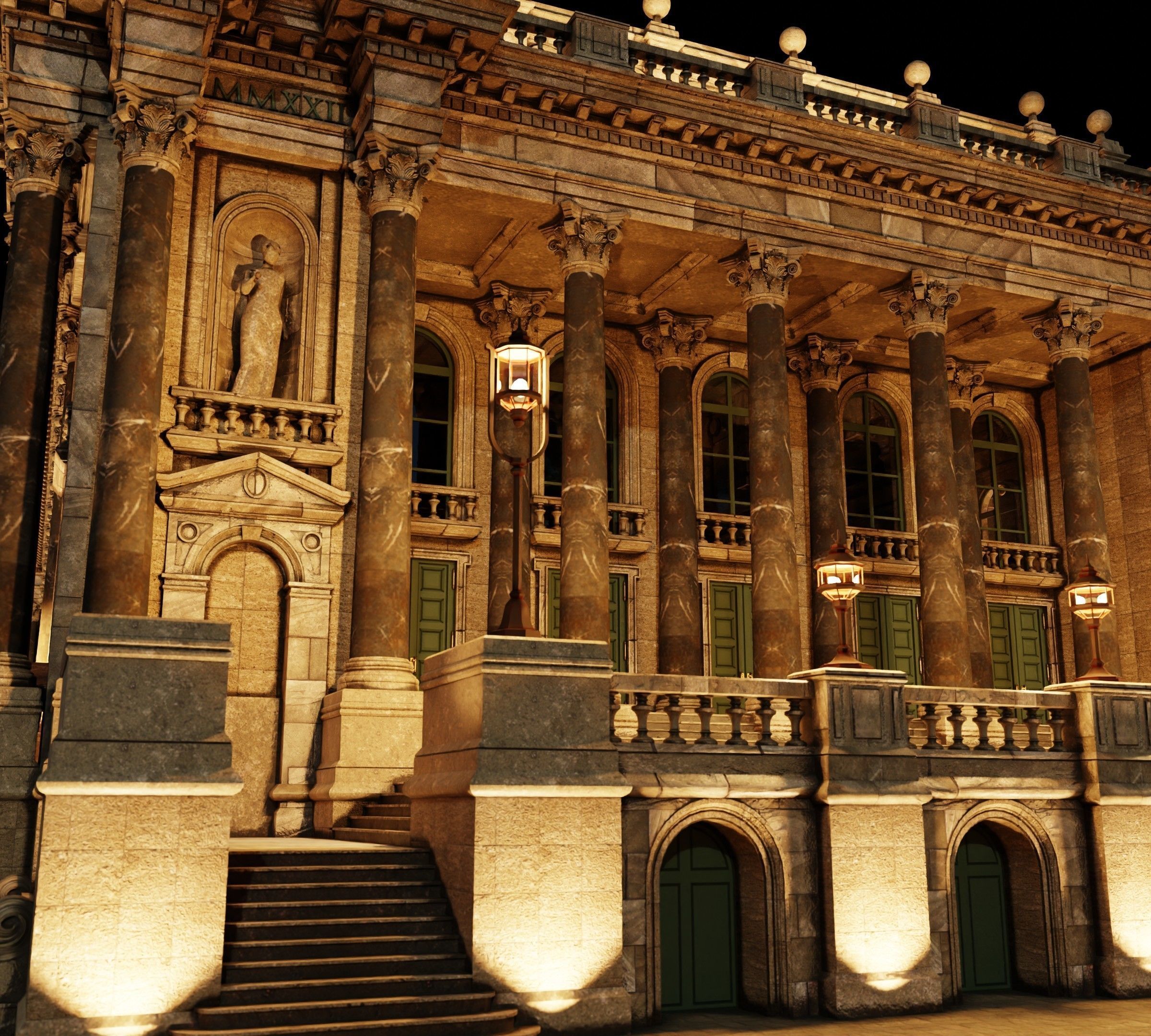 Historic Public Building 3D model | CGTrader