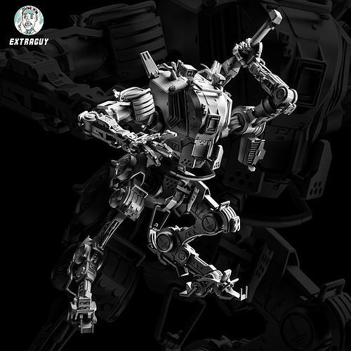 Blade Wielding Mech 100mm 3D model 3D printable | CGTrader