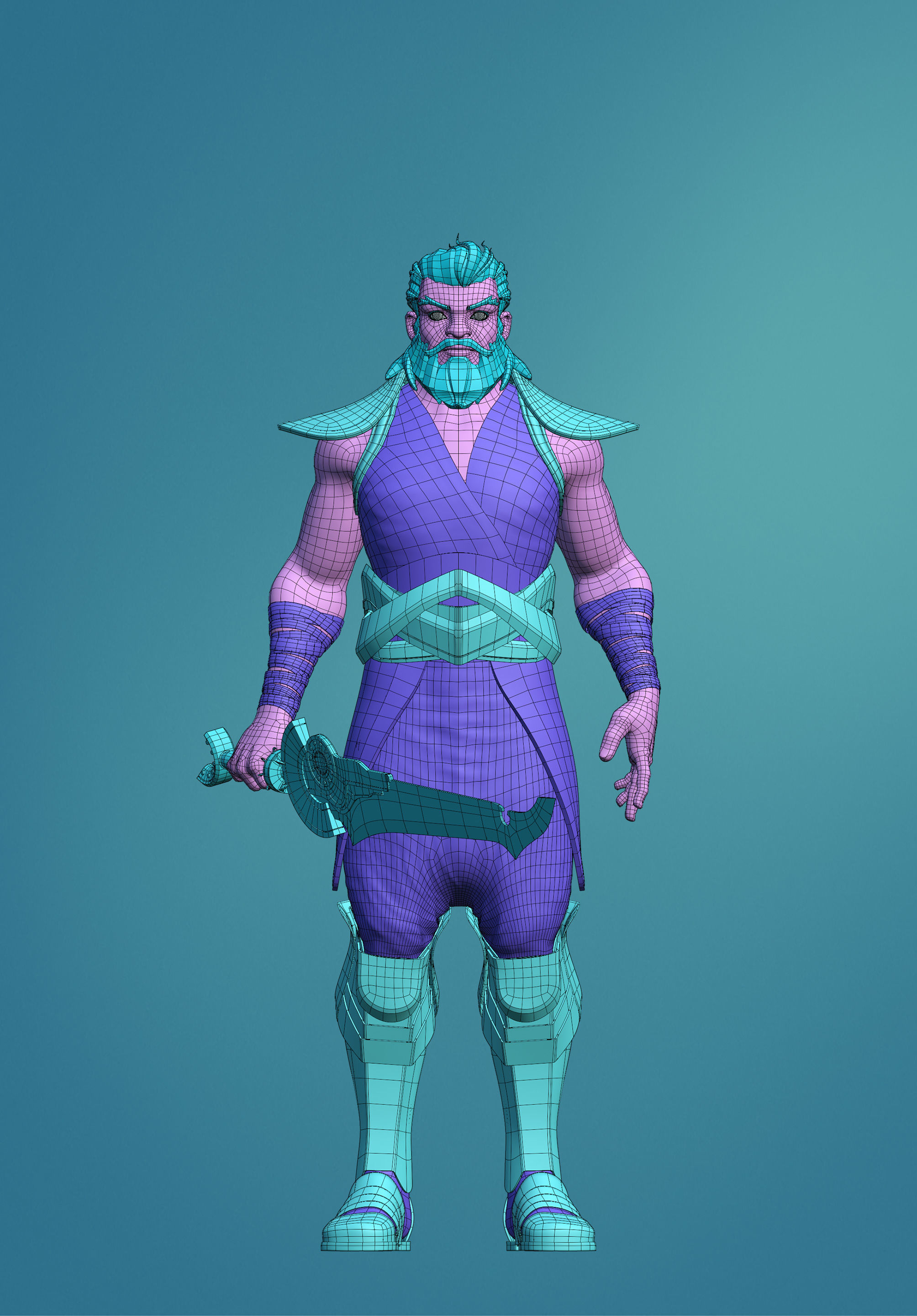 3D model 3D Stylized Male Character Warrior - Armored - Rigged VR / AR ...