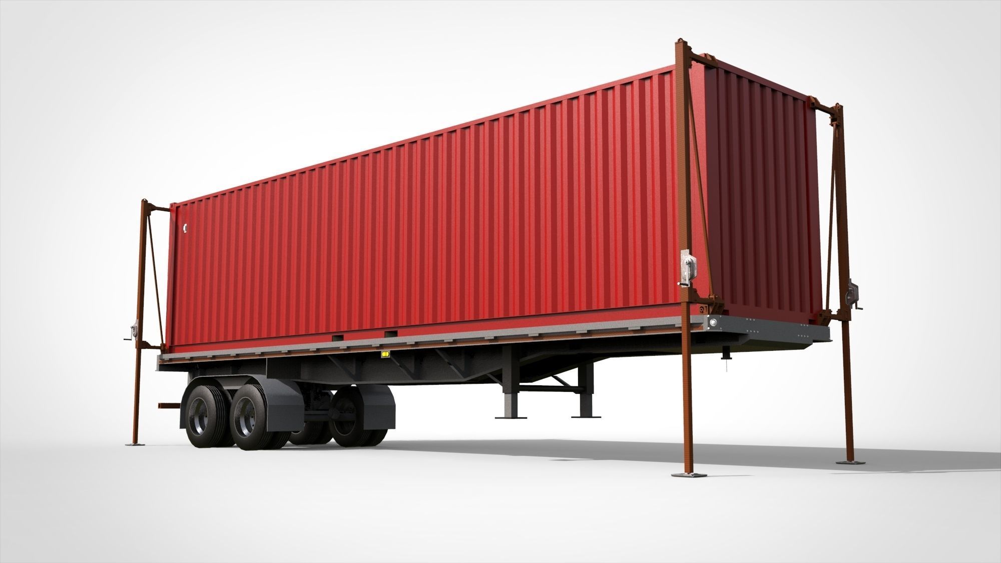 Container trailer 3D model | CGTrader