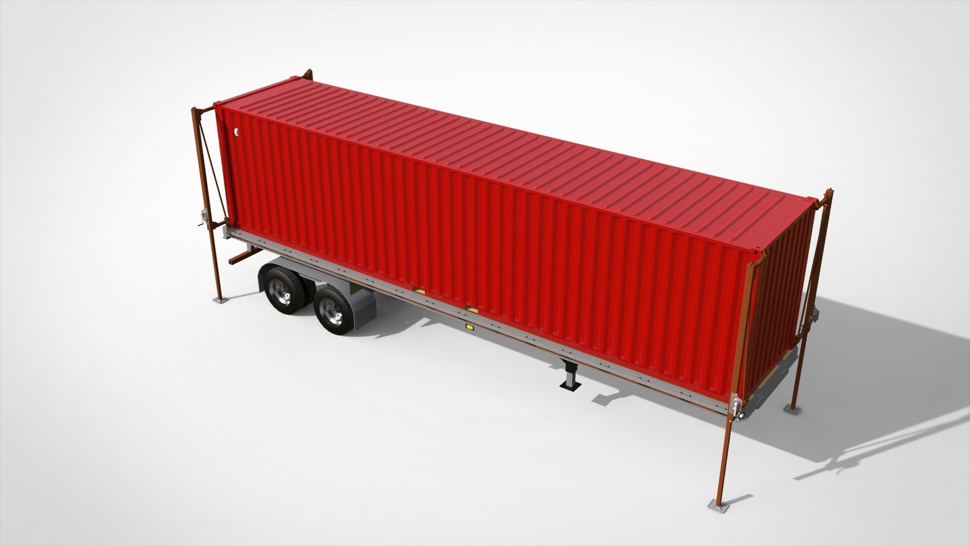 Container trailer 3D model | CGTrader