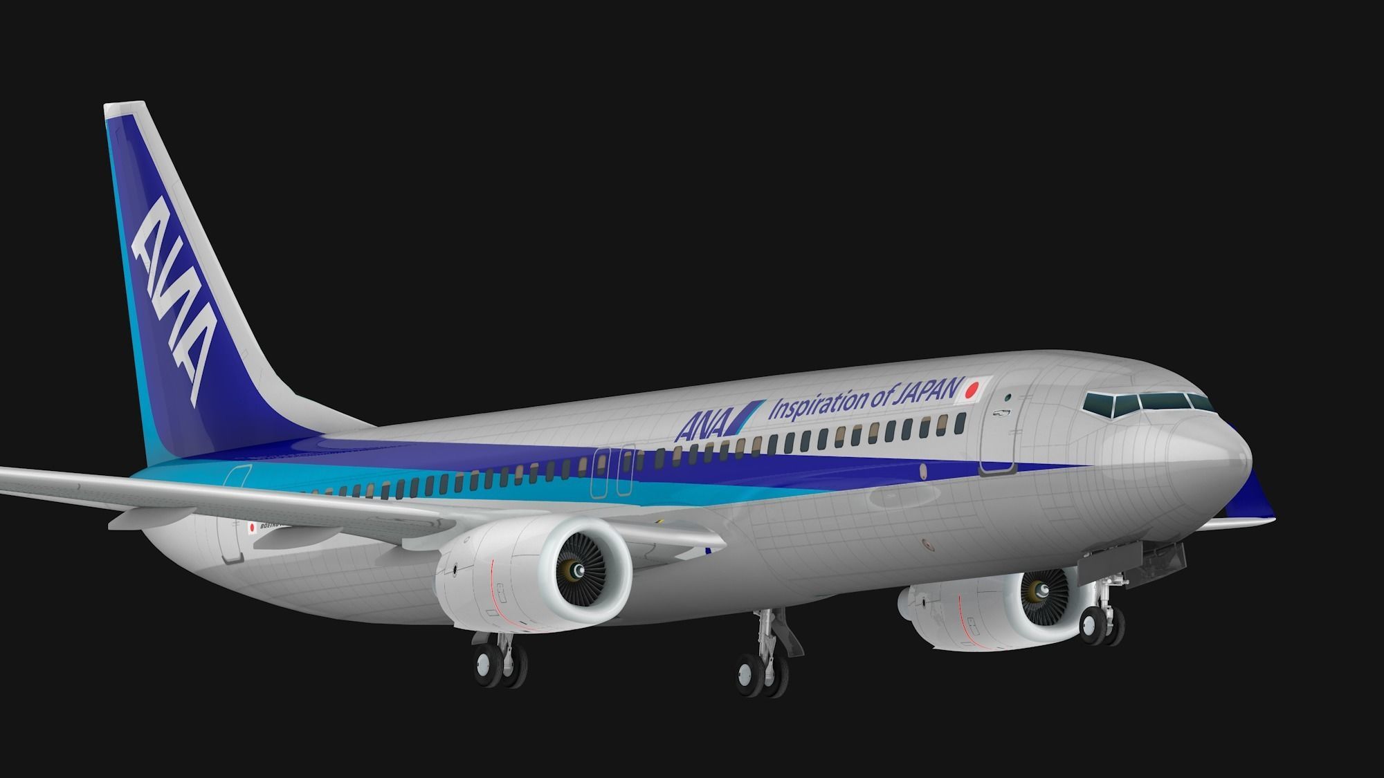 3D model Boeing 737-800 ANA All Nippon Airways VR / AR / low-poly ...