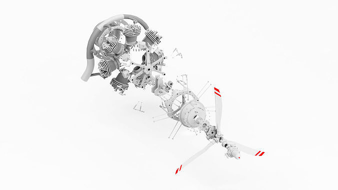 radial engine 3D model | CGTrader