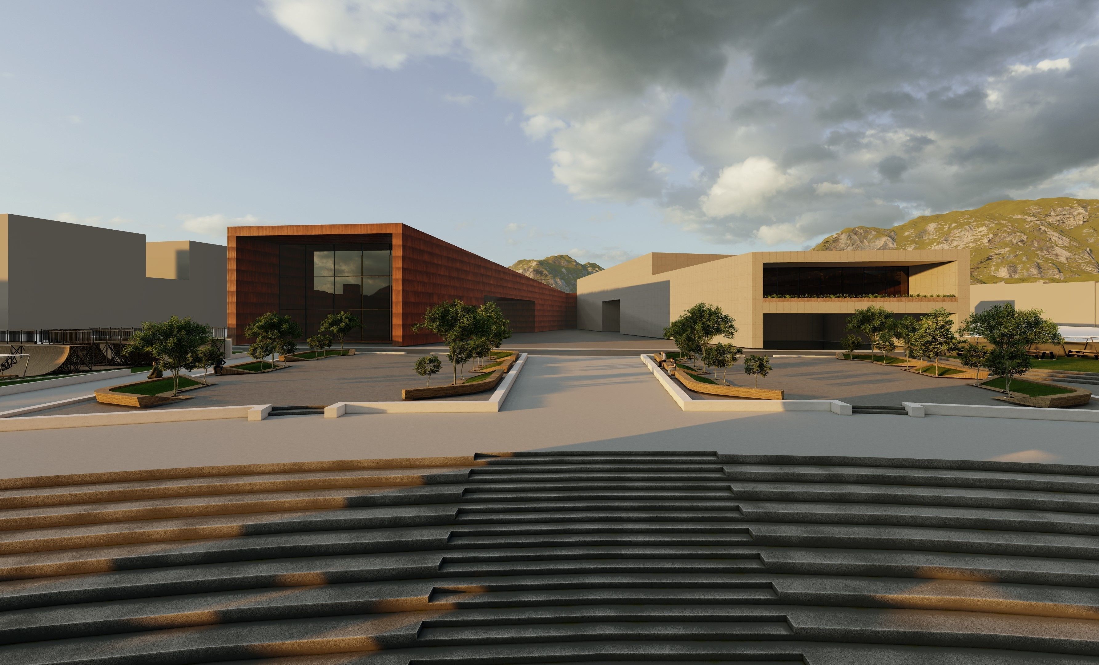 An Urban Design Project includes Shopping Mall Apartment Complex 3D ...