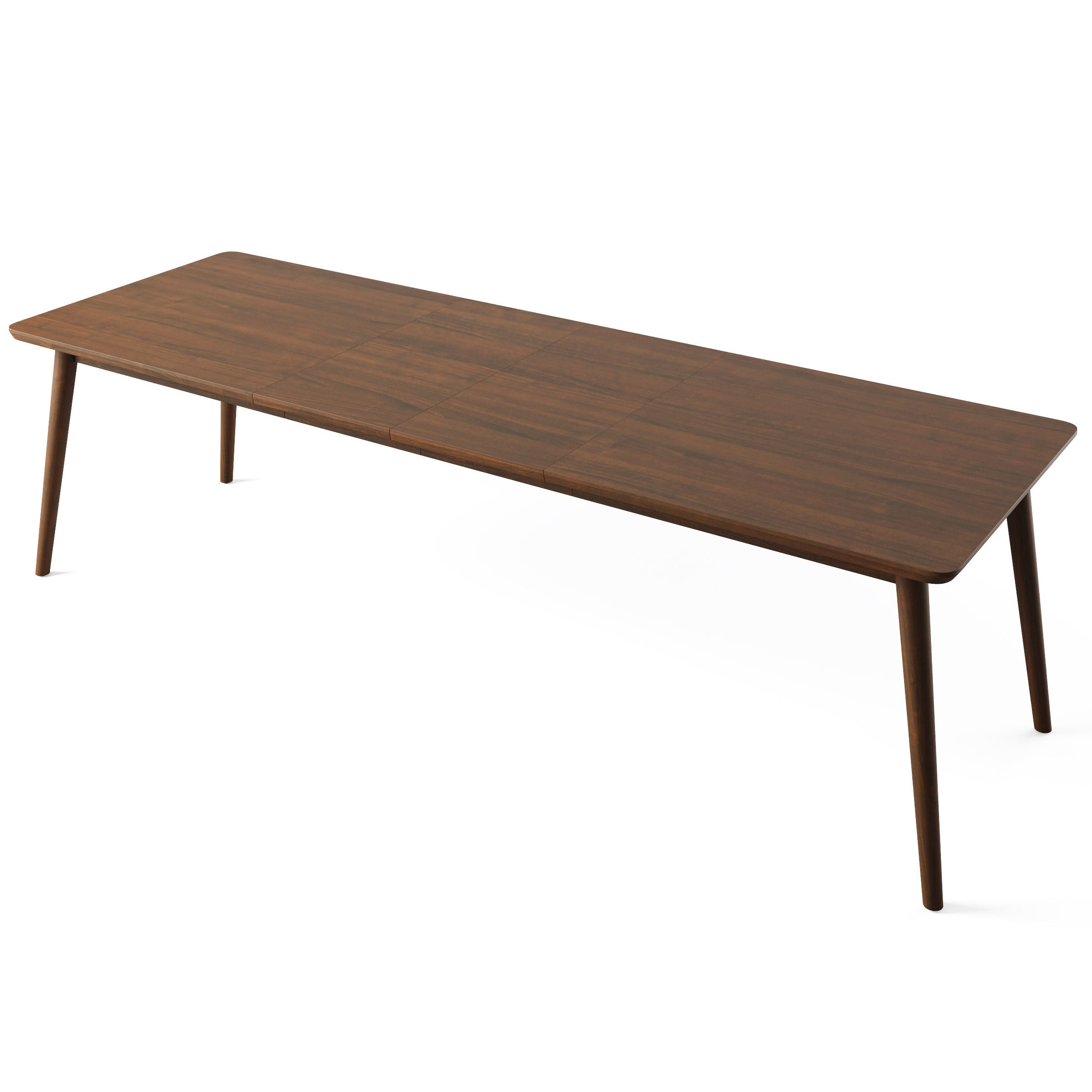 Tate Walnut Extendable Midcentury Dining Table 3D model | CGTrader