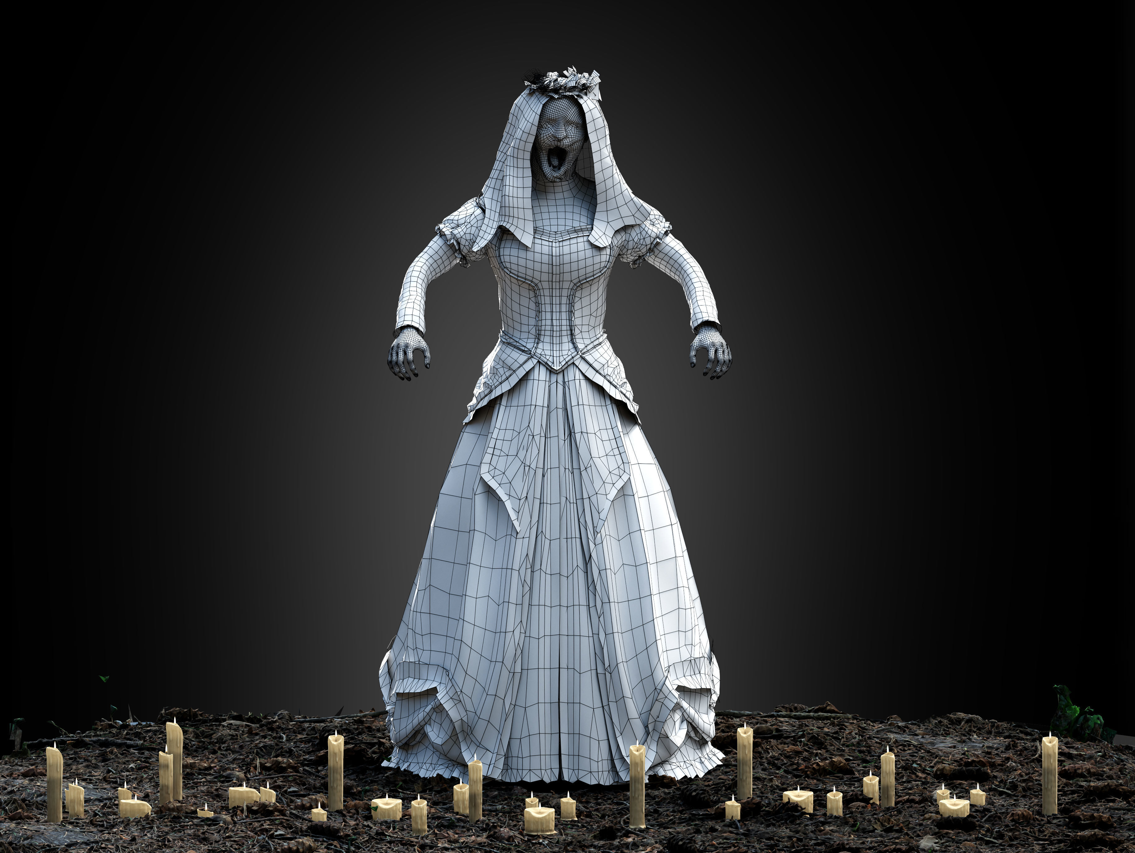3D model Horror Bride VR / AR / low-poly rigged | CGTrader