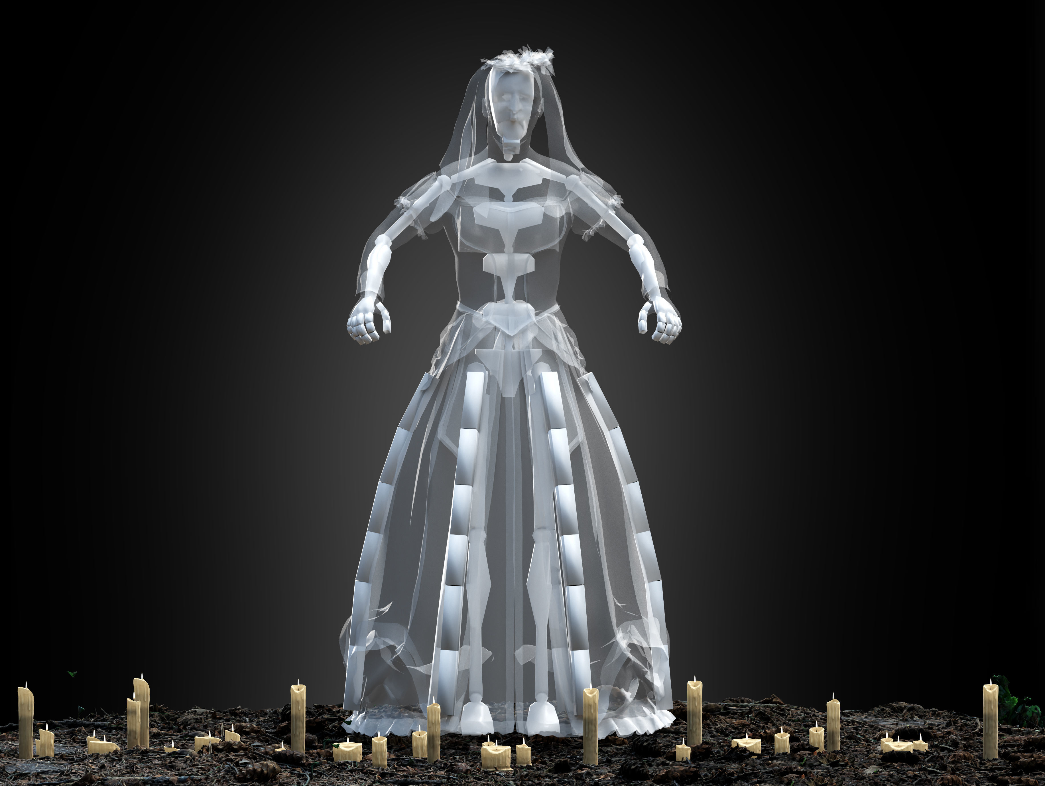 3D model Horror Bride VR / AR / low-poly rigged | CGTrader
