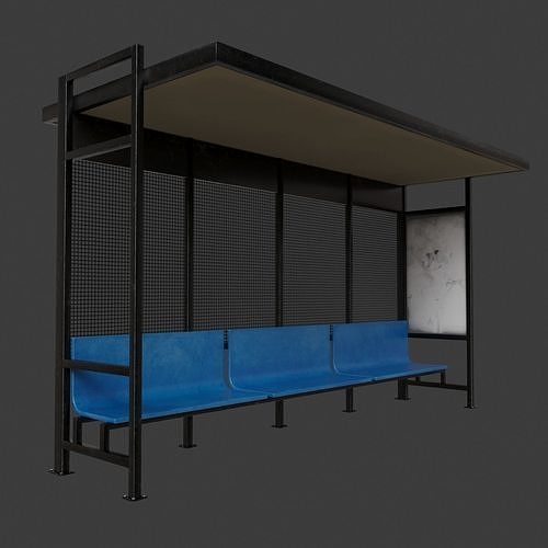 3D model Bus Stop VR / AR / low-poly | CGTrader