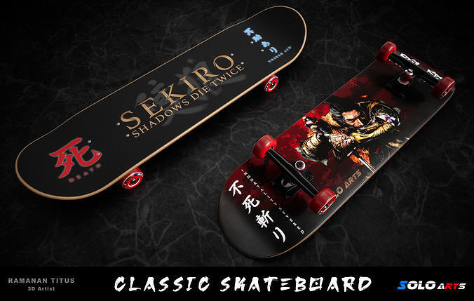 3D model Classic Skateboard - Sekiro Theme VR / AR / low-poly | CGTrader