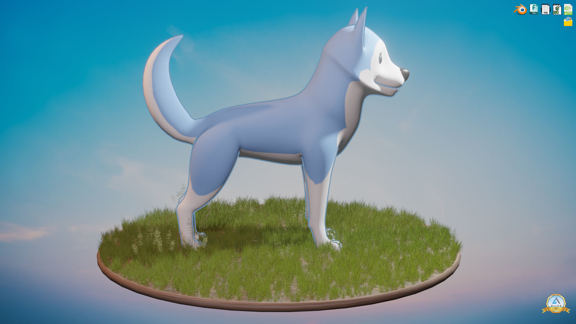 3D model Stylized Husky VR / AR / low-poly | CGTrader