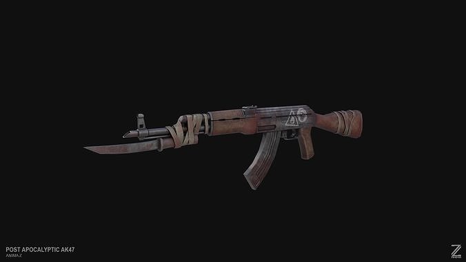 3D model Post apocalyptic AK47 VR / AR / low-poly | CGTrader