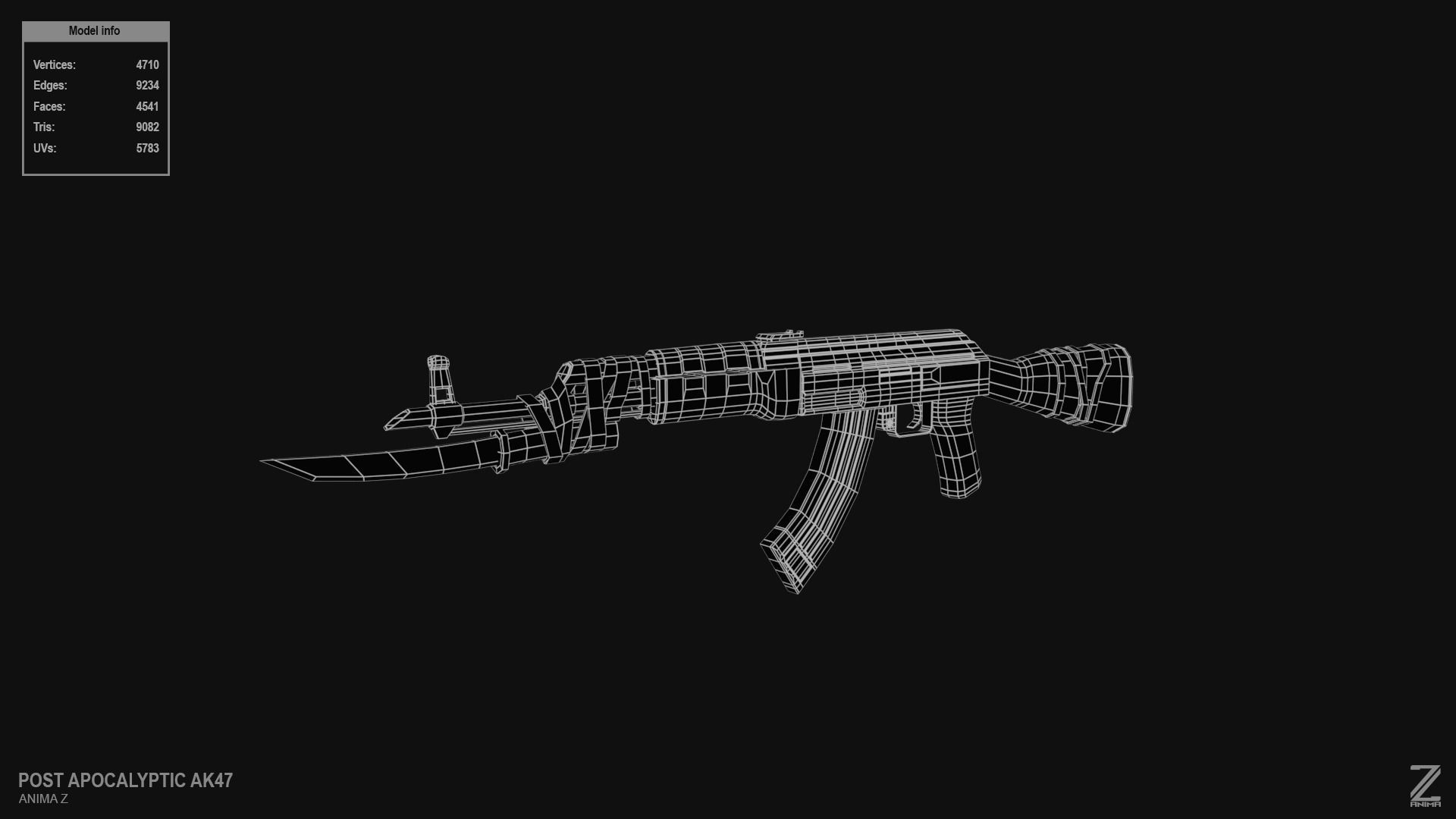 3D model Post apocalyptic AK47 VR / AR / low-poly | CGTrader