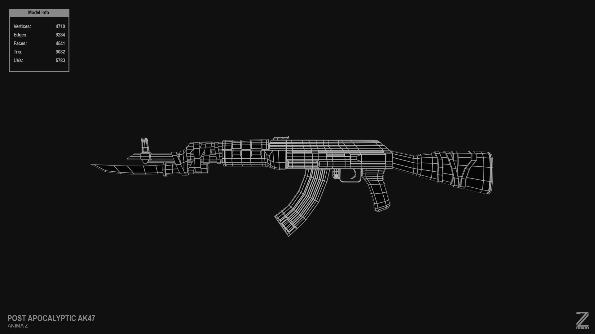3D model Post apocalyptic AK47 VR / AR / low-poly | CGTrader