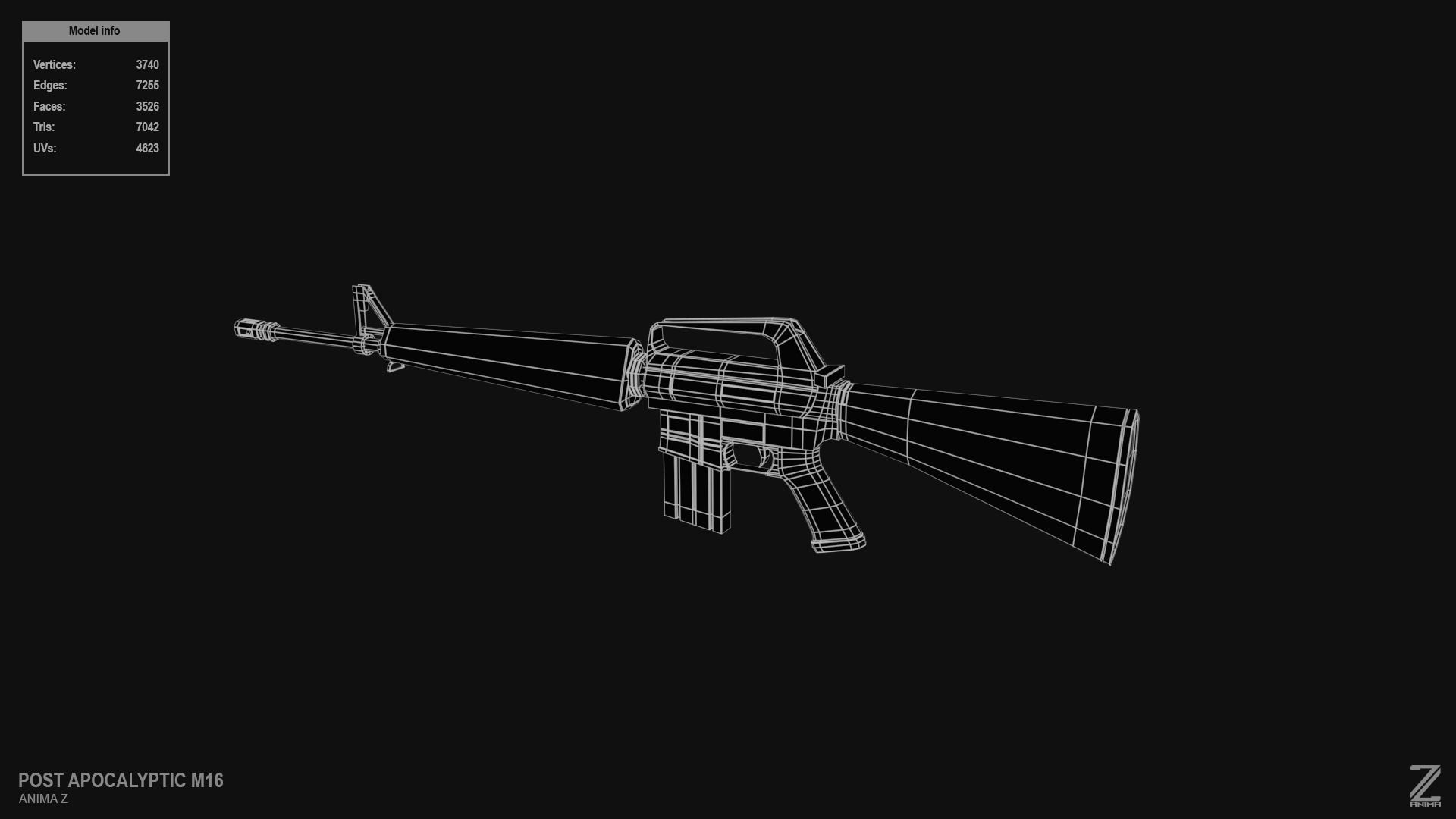 3D model Post apocalyptic M16 VR / AR / low-poly | CGTrader