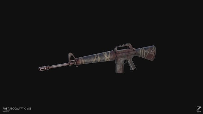 3D model Post apocalyptic M16 VR / AR / low-poly | CGTrader