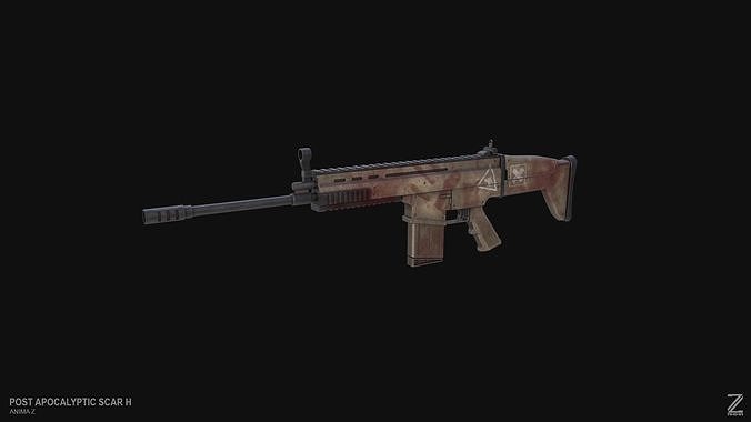 3D model Post apocalyptic SCAR H VR / AR / low-poly | CGTrader