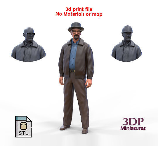 Breaking Bad Walter White 3D model 3D printable | CGTrader