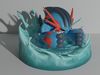 Mudkip Marshtomp Swampert and Mega Swampert 3D print model 3D model 3D ...