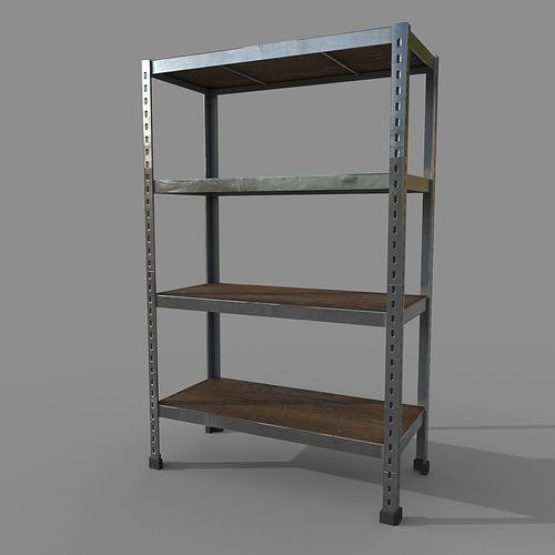 3D model Shelf metal industrial rack VR / AR / low-poly | CGTrader