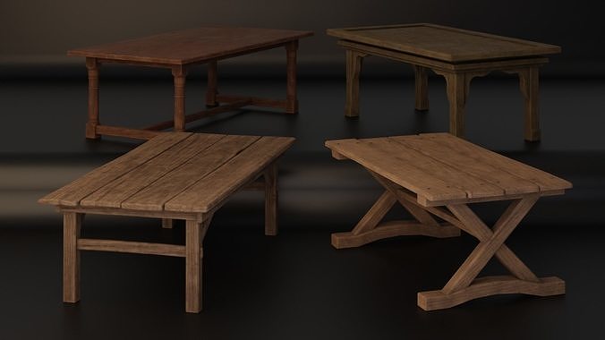 4 Medieval Fantasy Tables free VR / AR / low-poly 3D model | CGTrader