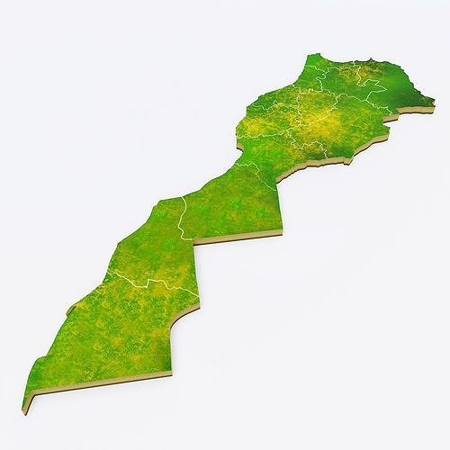 Morocco country map 3D model | CGTrader