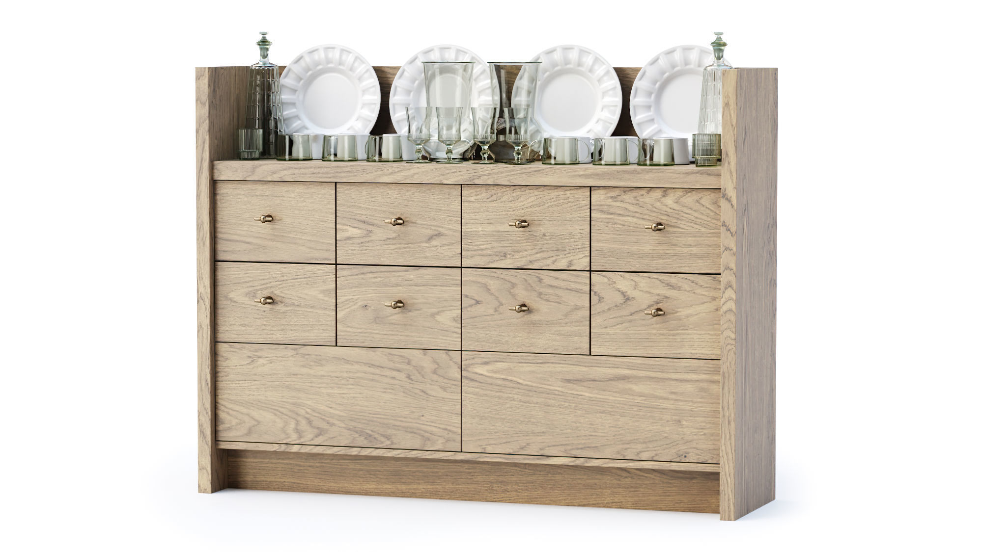 Mira restaurant cabinet with dishes V3 3D model | CGTrader