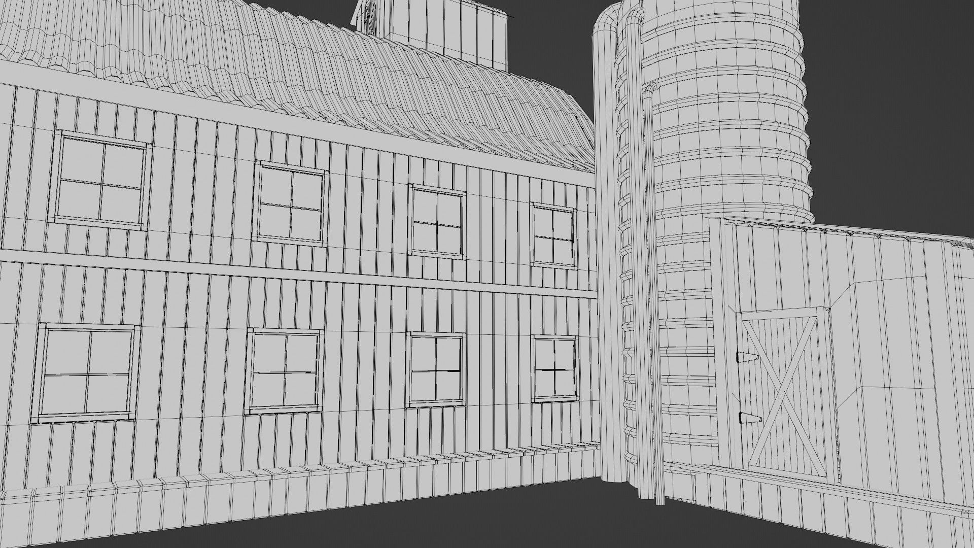 3D model western style farm house red barn with 4k pbr textures VR / AR ...