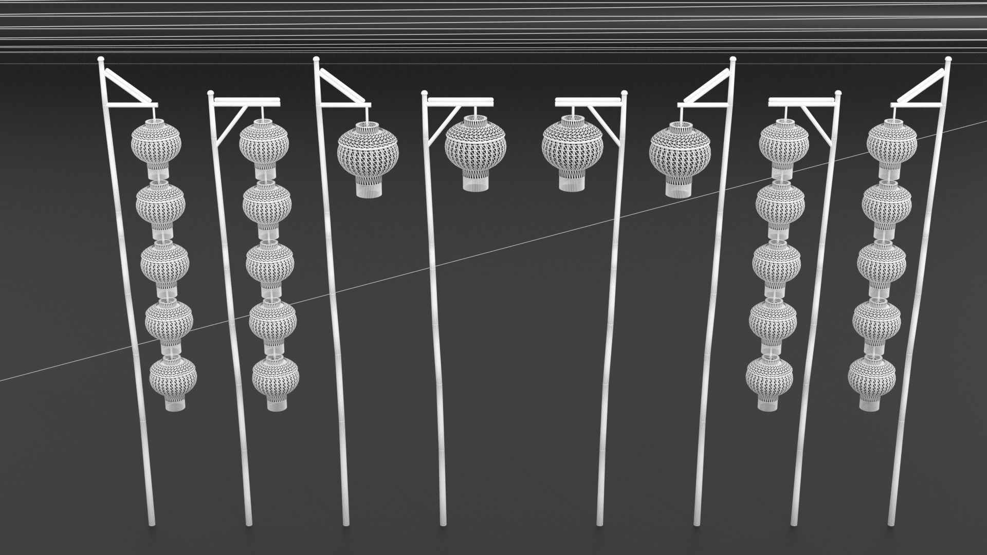 Chinese Tall Paper Lantern With Snow 3D model | CGTrader