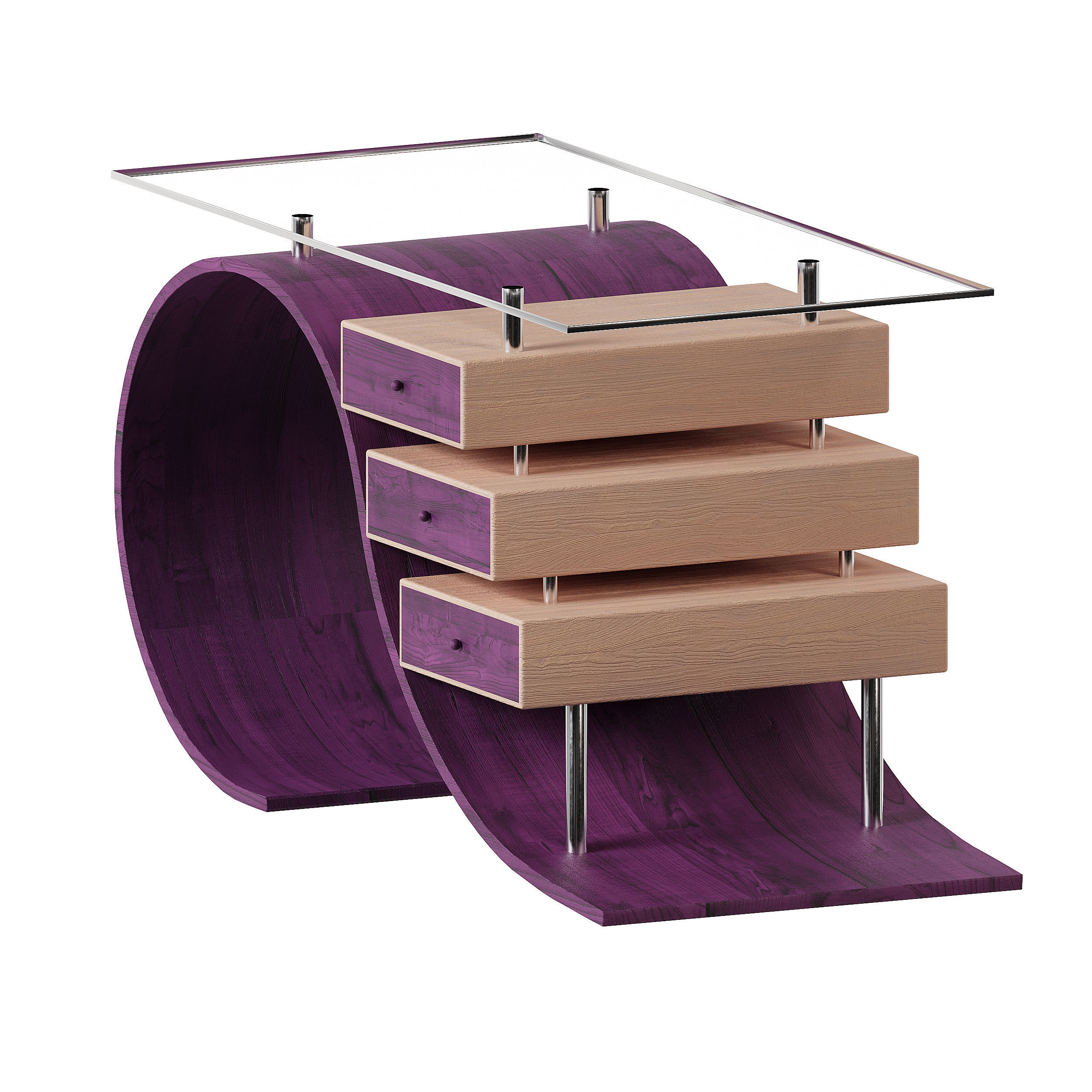 Designer curved table 3D model | CGTrader