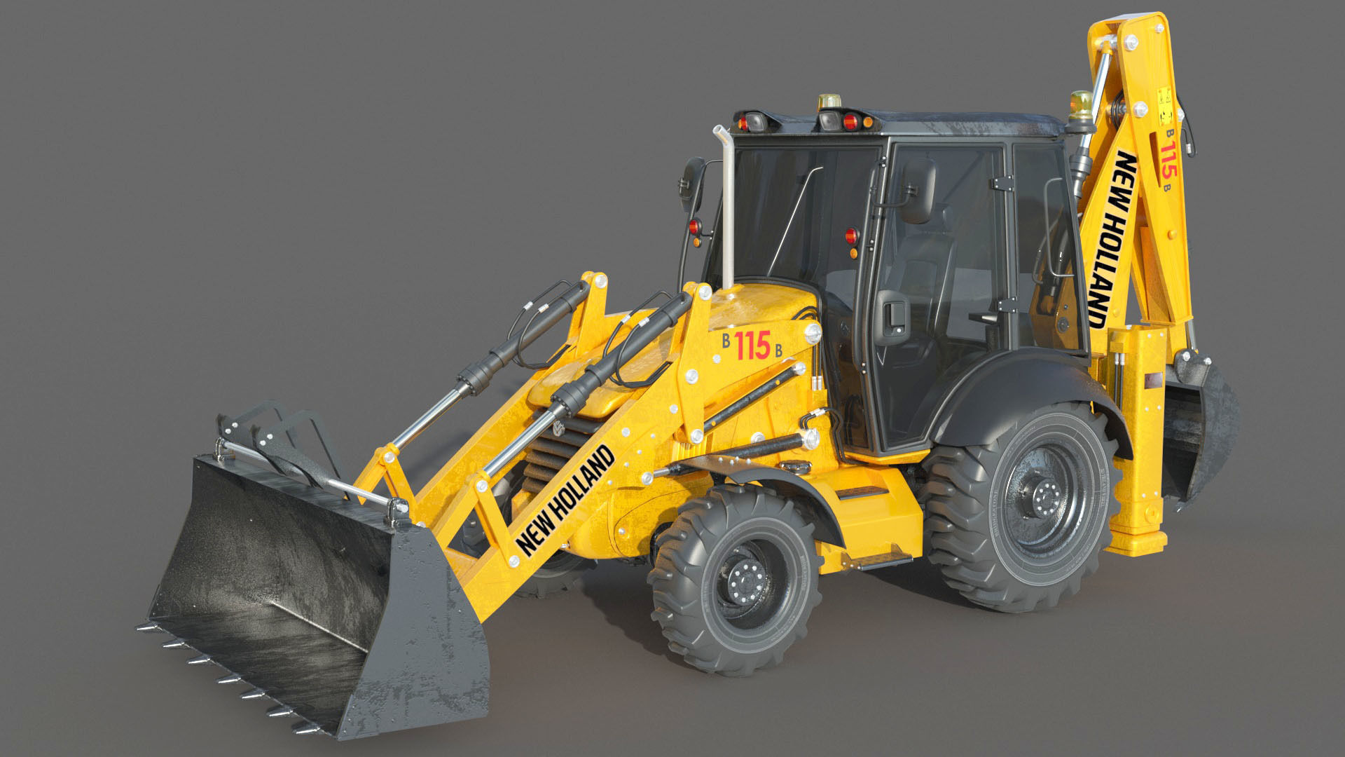 New Holland B115B Backhoe Loader 3D model | CGTrader