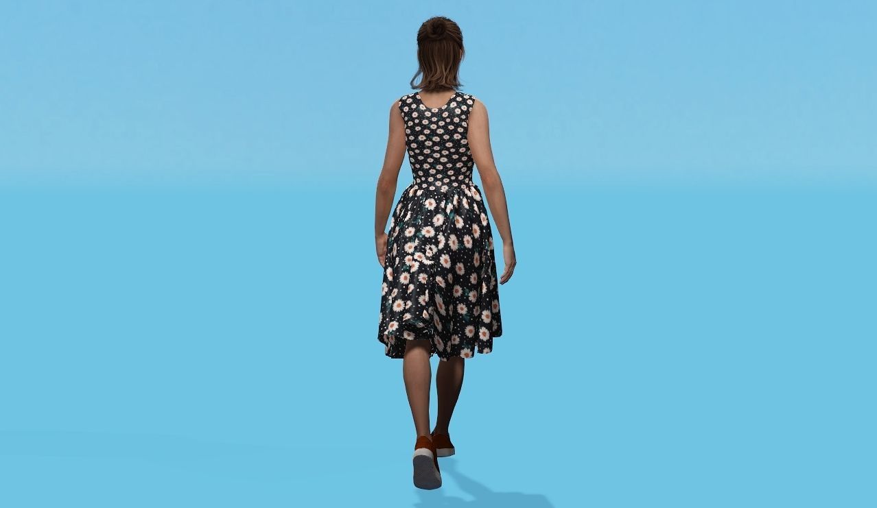 Fancy Modern Women Dresses 3D model rigged | CGTrader