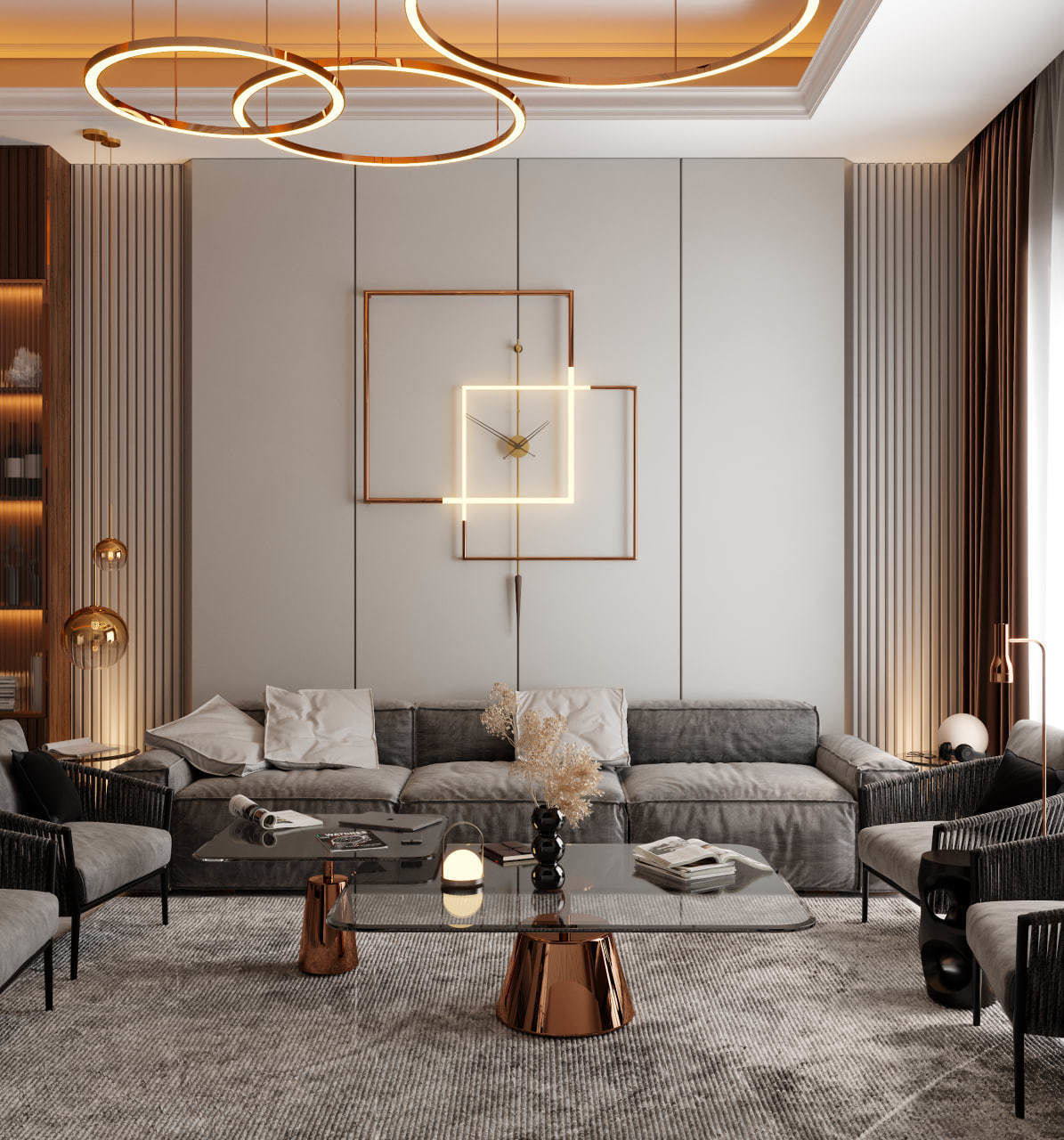 3D model Grey Living room VR / AR / low-poly | CGTrader